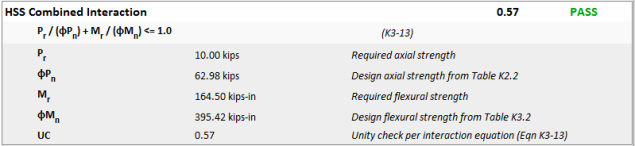 Design Checks for HSS Members