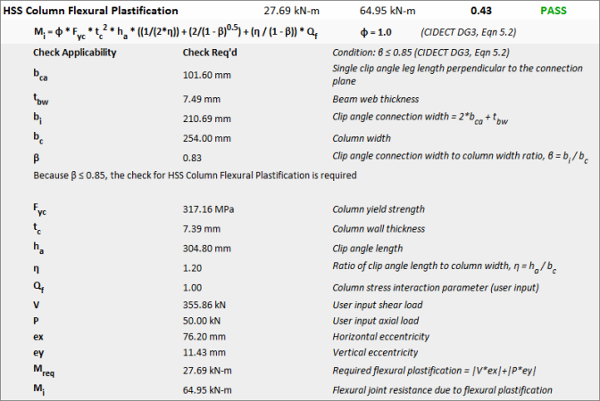 Design Checks for HSS Members